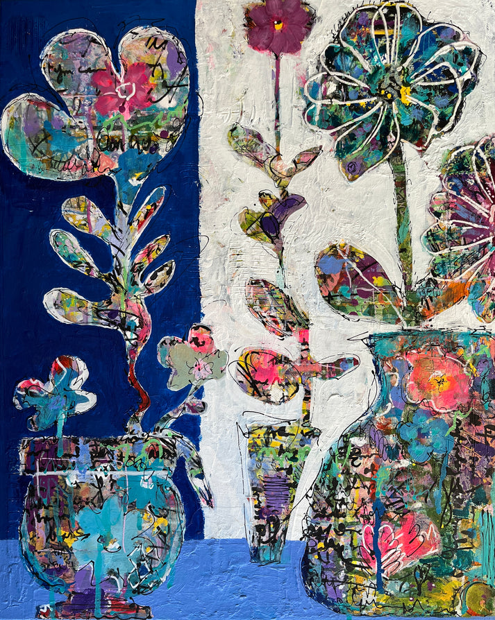 Original Artwork | Painting | Burst of Blooms, 10" x 20" – Jen Lyons Art